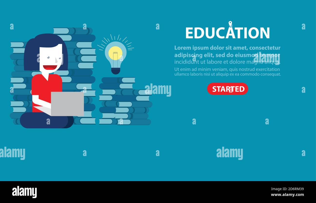 Vector template of education character. Concept education illustration ...