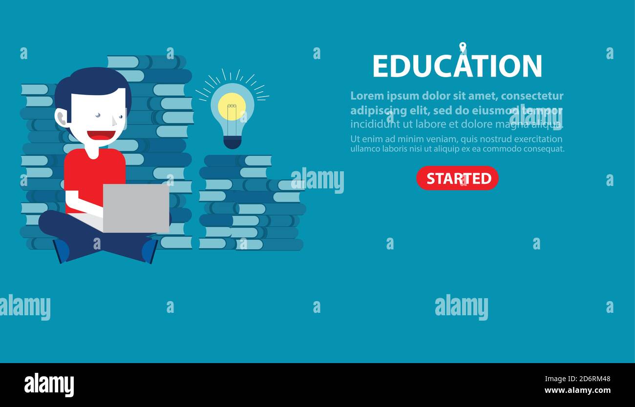 Vector template of education character. Concept education illustration ...