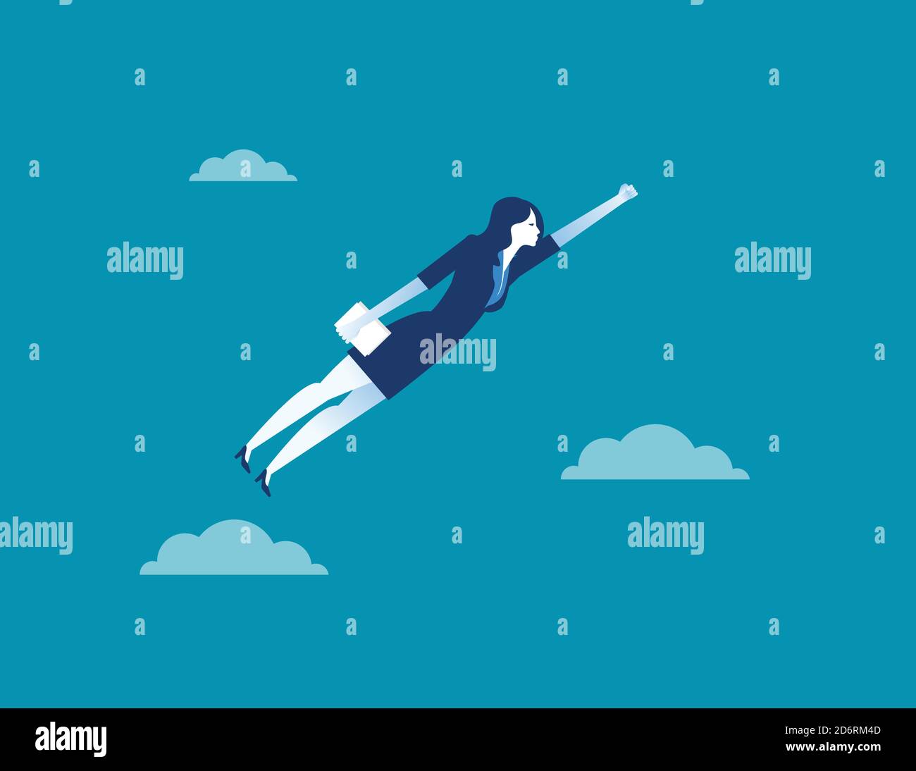 Business woman character flying Stock Vector Images - Alamy