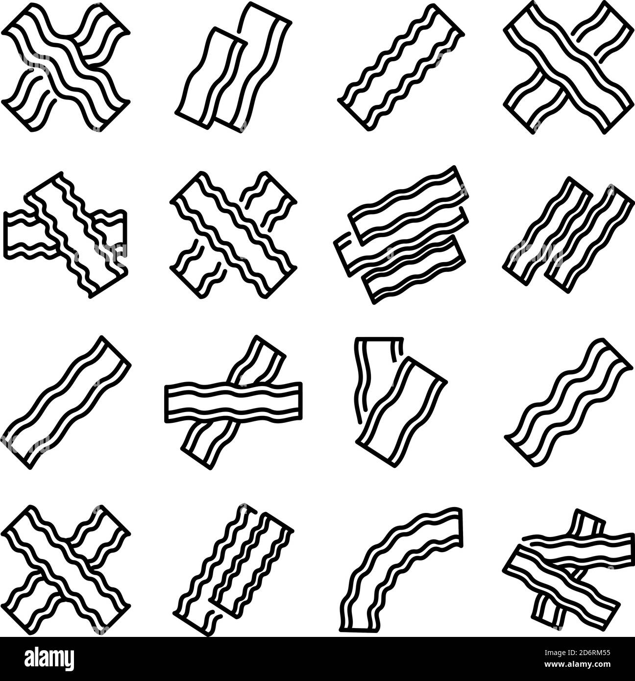 Bacon icons set, outline style Stock Vector Image & Art - Alamy