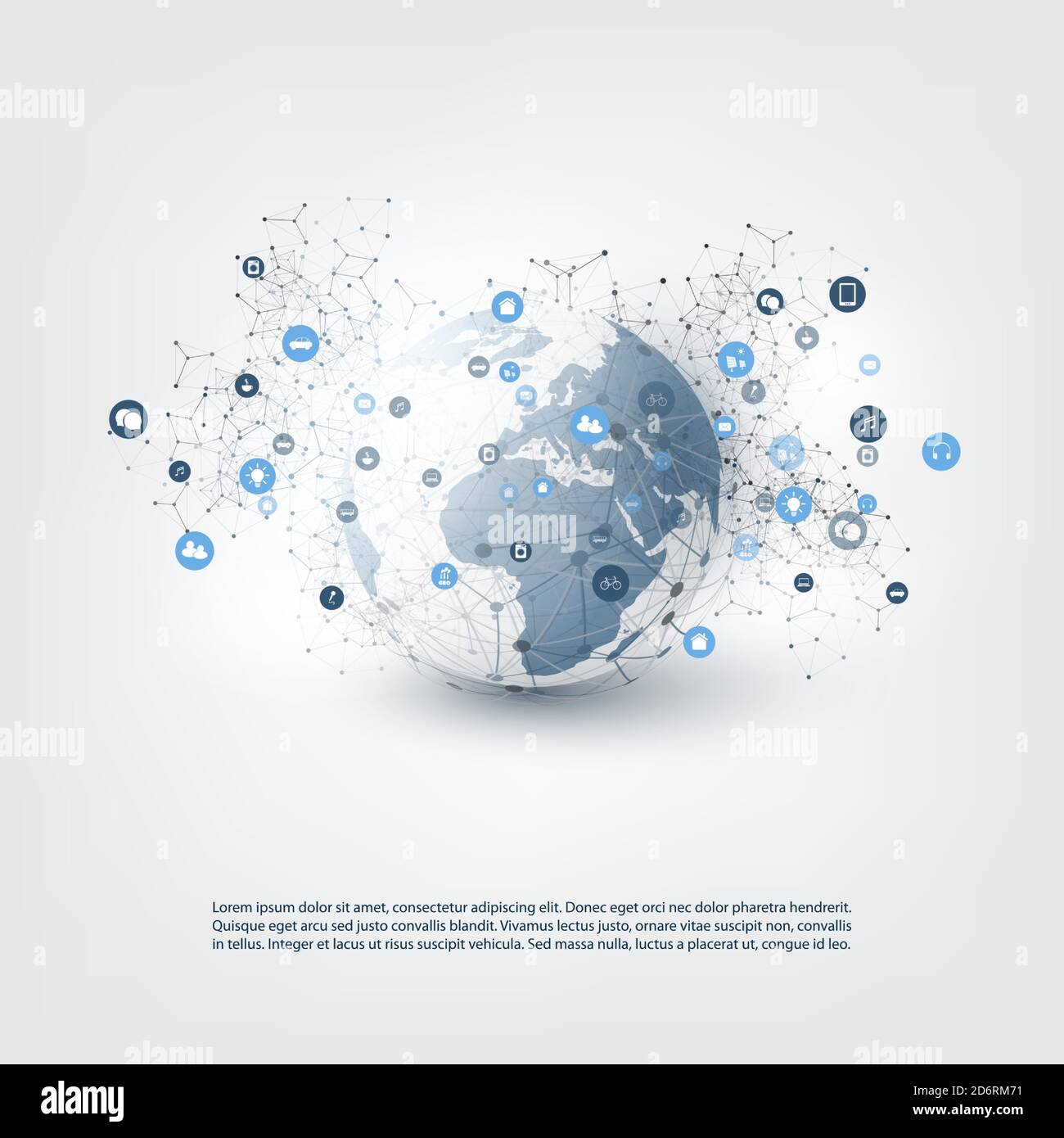 Internet of Things, Cloud Computing Design Concept with Earth Globe and ...
