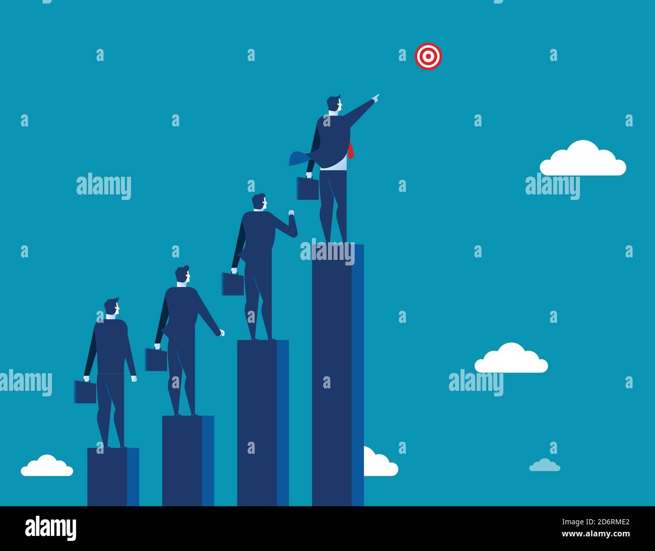 Businessman leadership pointing the target. Concept business ...