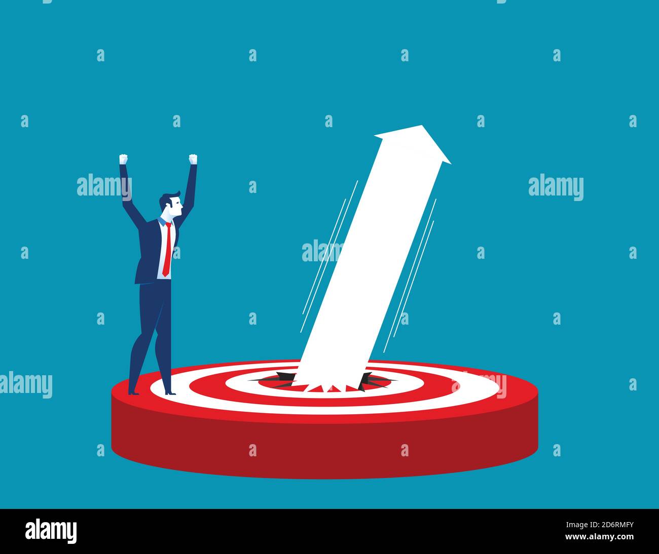 Businessman of successful, working through the target Concept business ...