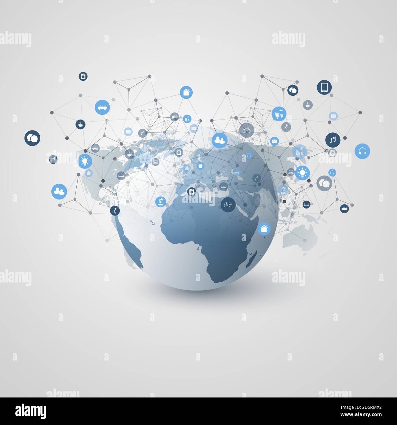 Internet of Things, Cloud Computing Design Concept with Earth Globe and ...