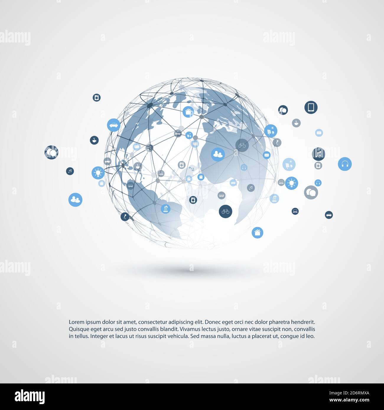 Internet of Things, Cloud Computing Design Concept with Earth Globe and ...