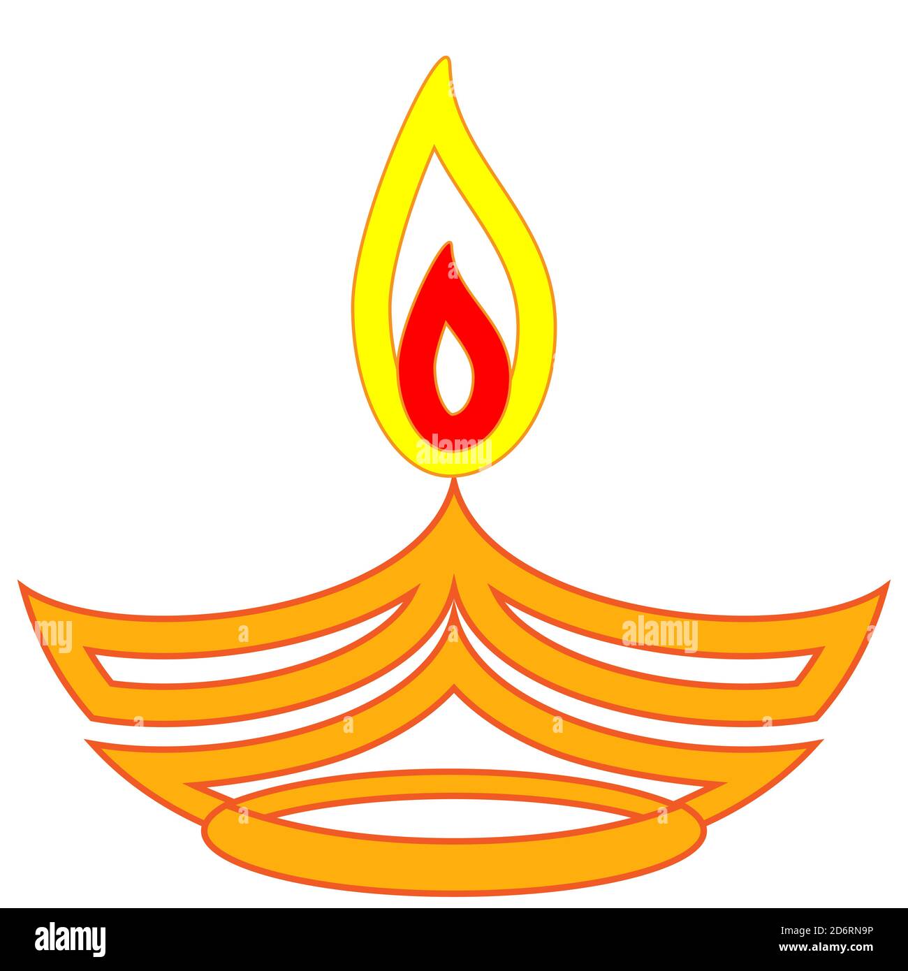The symbol of the ethnic holiday diwali in the form of a burning candle ...
