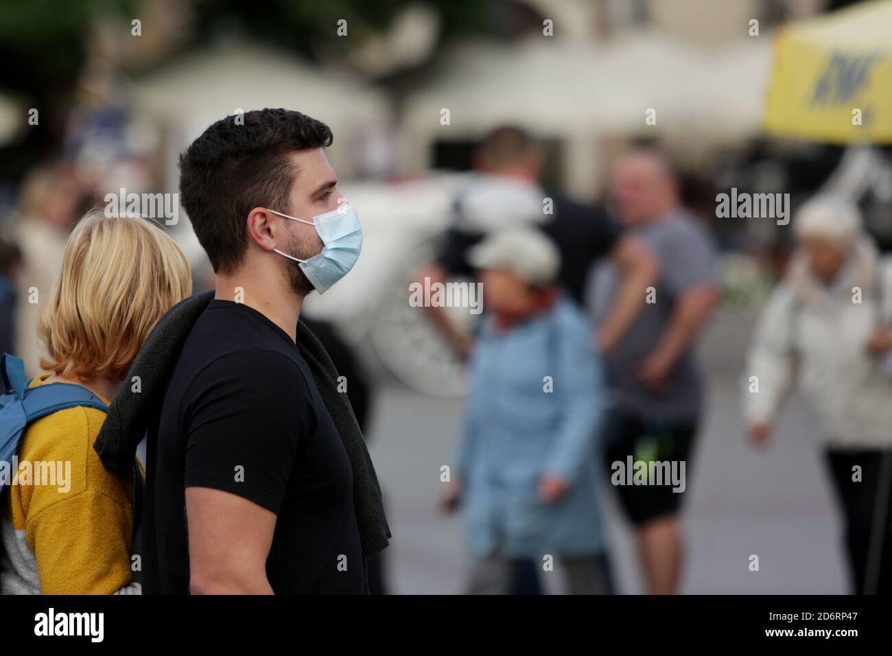 Krakow, Poland - October 10, 2020 : Red zone in Poland. Throughout the ...