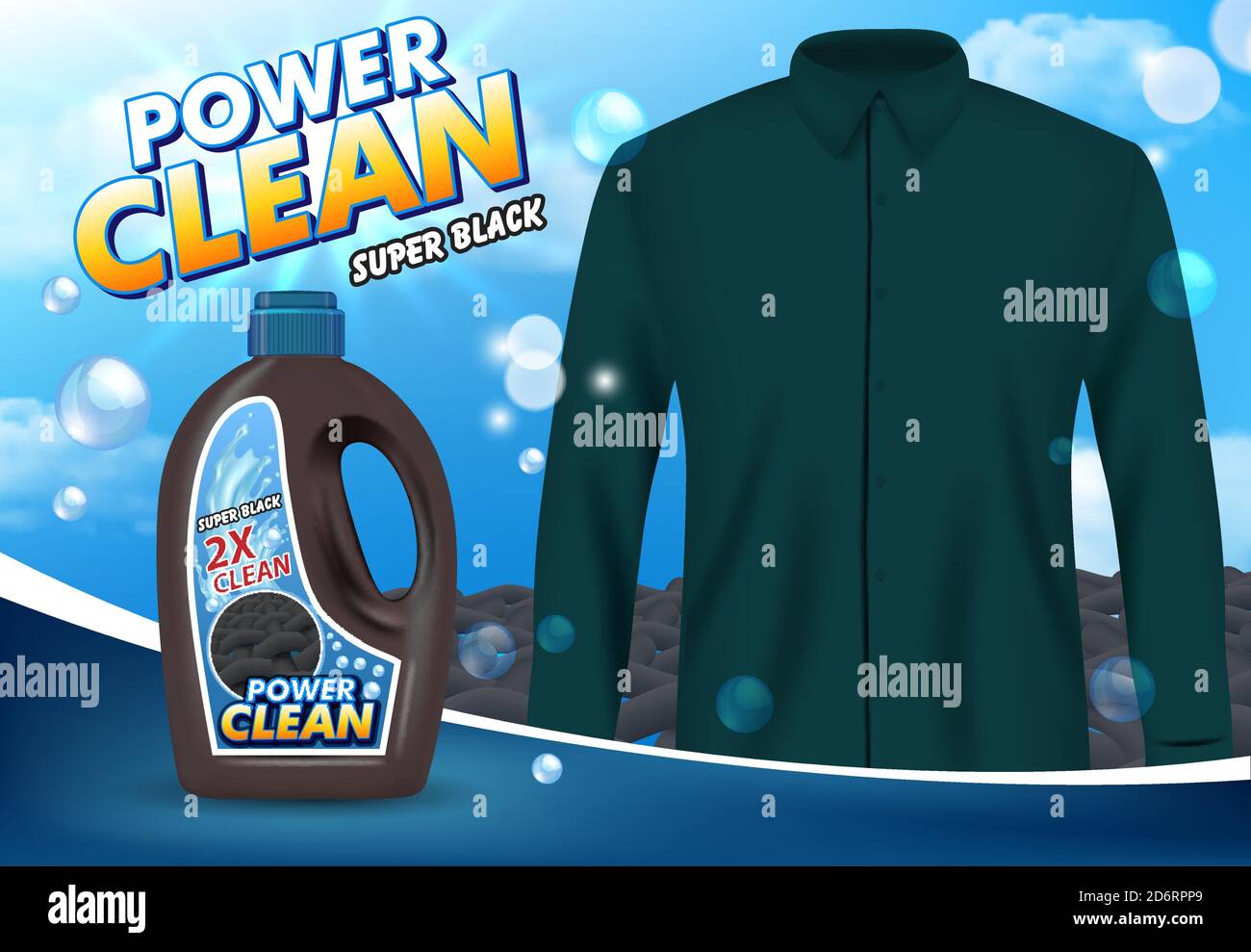Liquid laundry detergent advertising poster template, vector ...