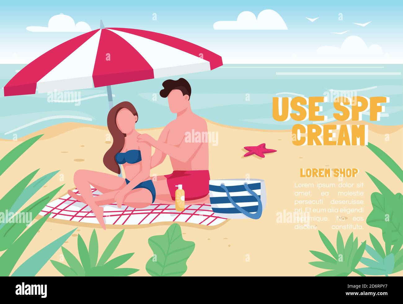 Sunscreen cream advertising banner Stock Vector Images - Alamy