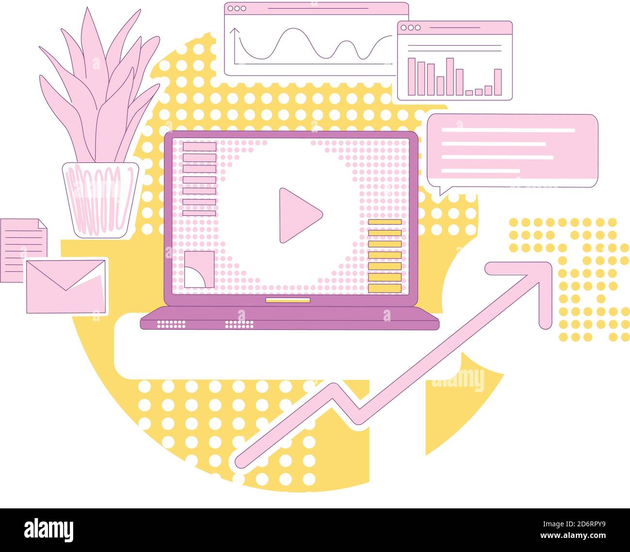 Content marketing thin line concept vector illustration Stock Vector ...