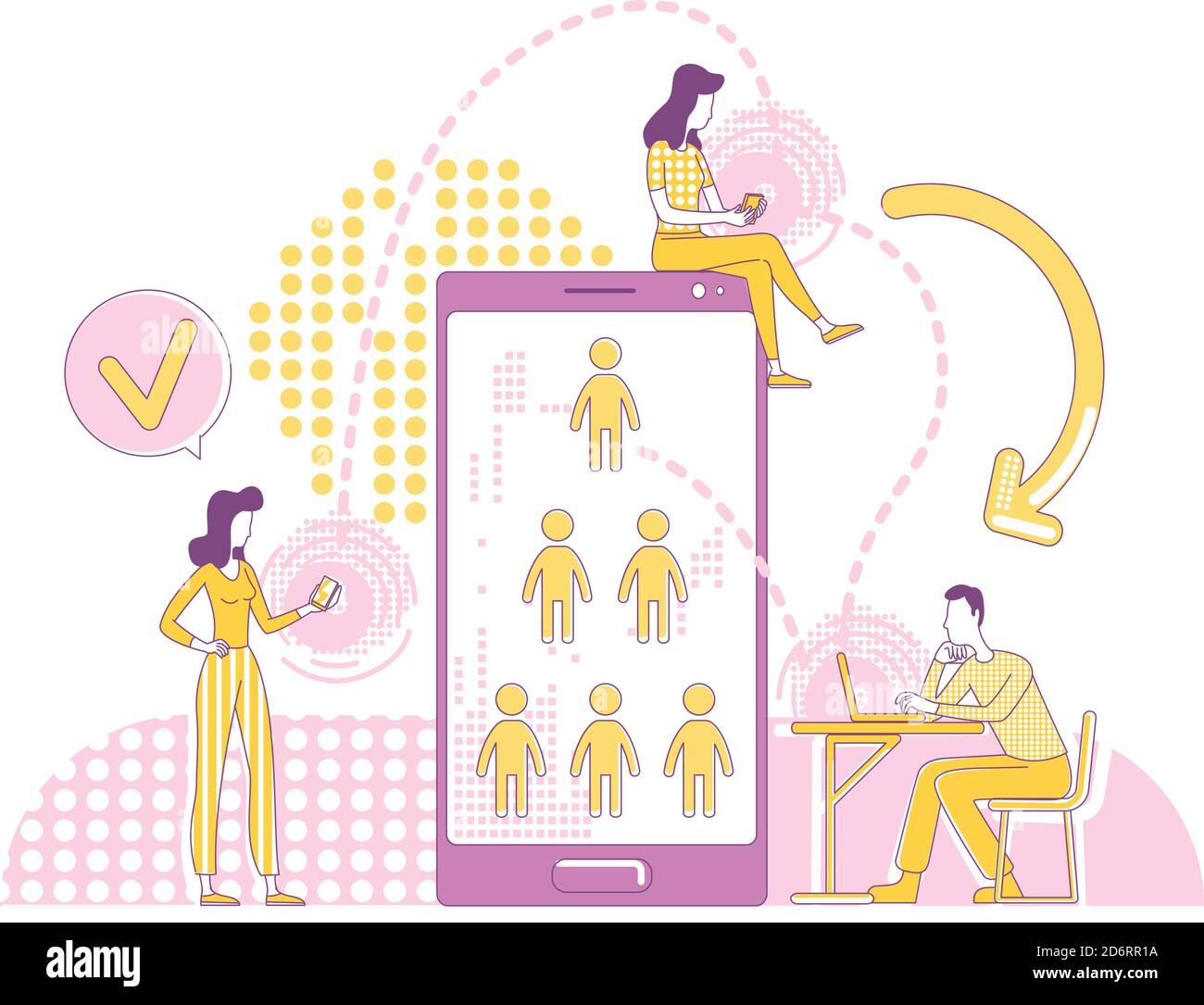 Referral program thin line concept vector illustration Stock Vector ...