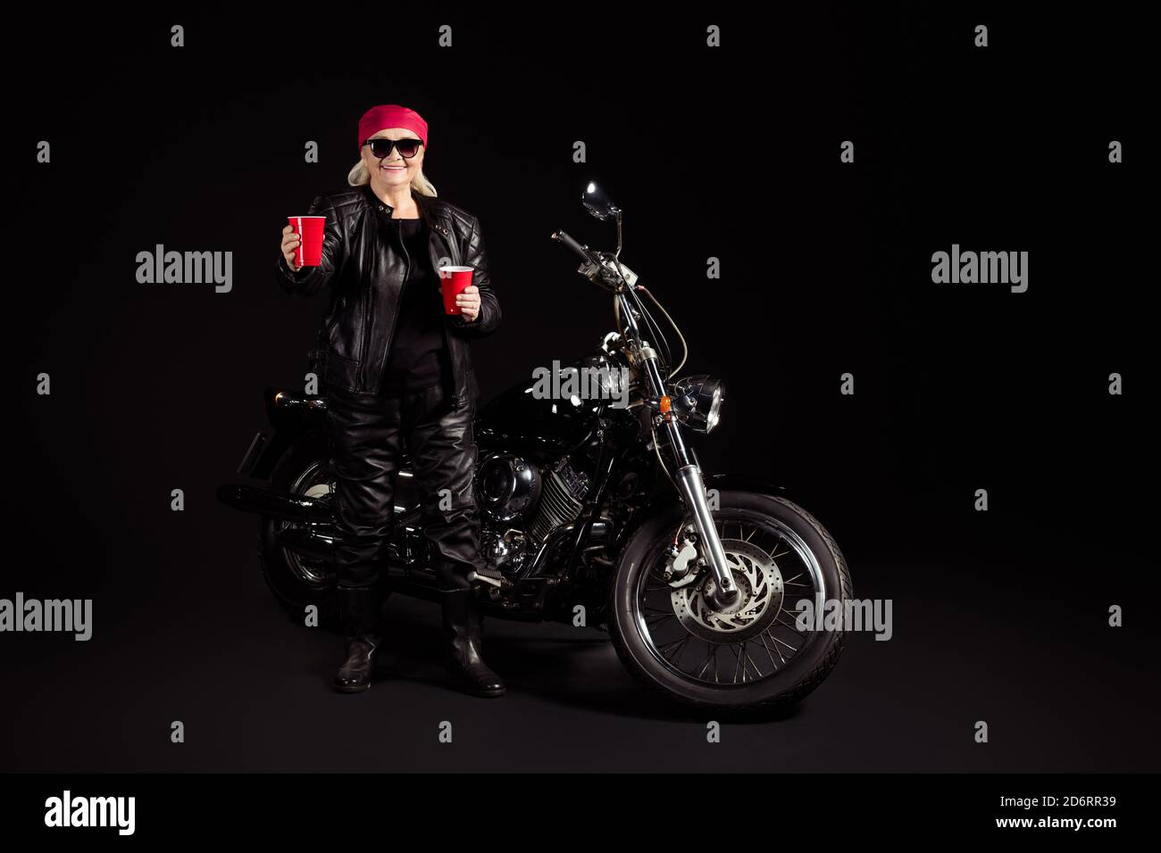 Full length body size view of her she nice attractive cheery grey ...