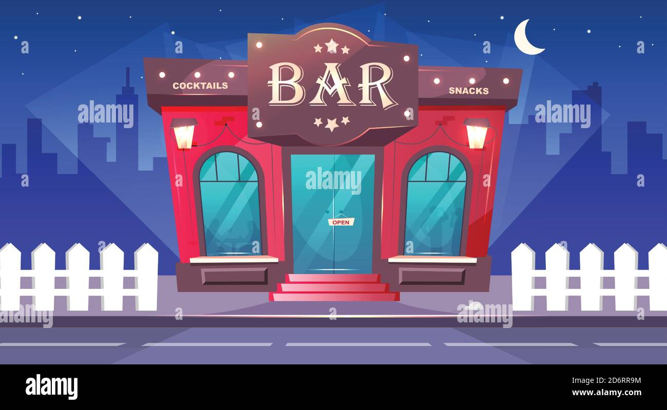 Bar at nighttime flat color vector illustration Stock Vector Image ... Bar at nighttime flat color vector illustration Stock Vector Image ...