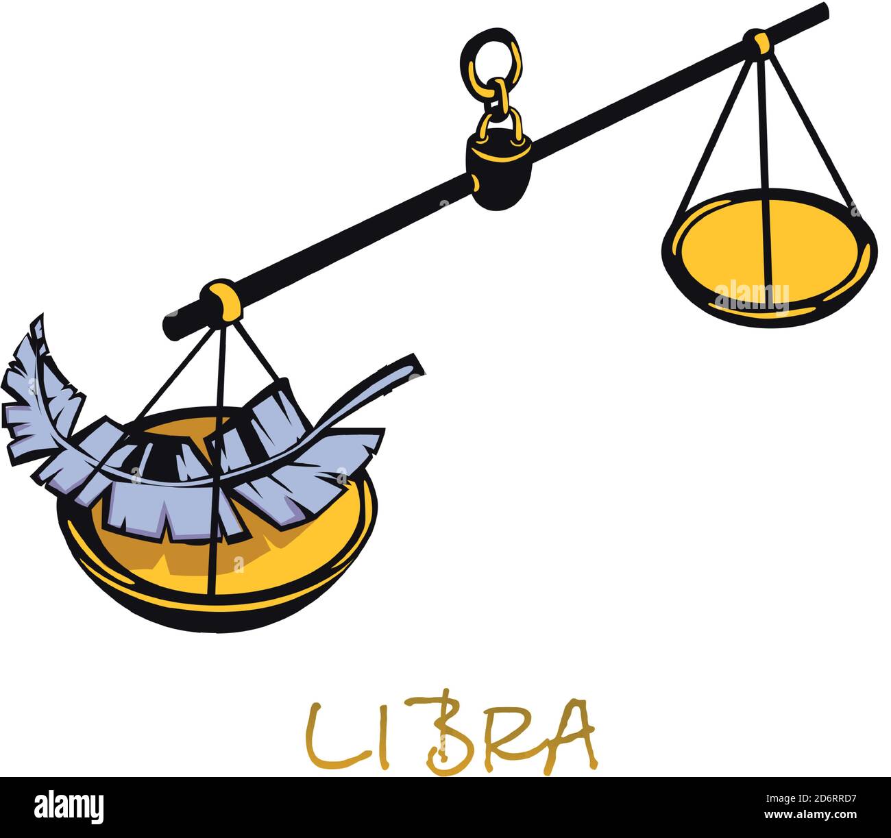 Libra zodiac sign flat cartoon vector illustration Stock Vector Image & Art - Alamy