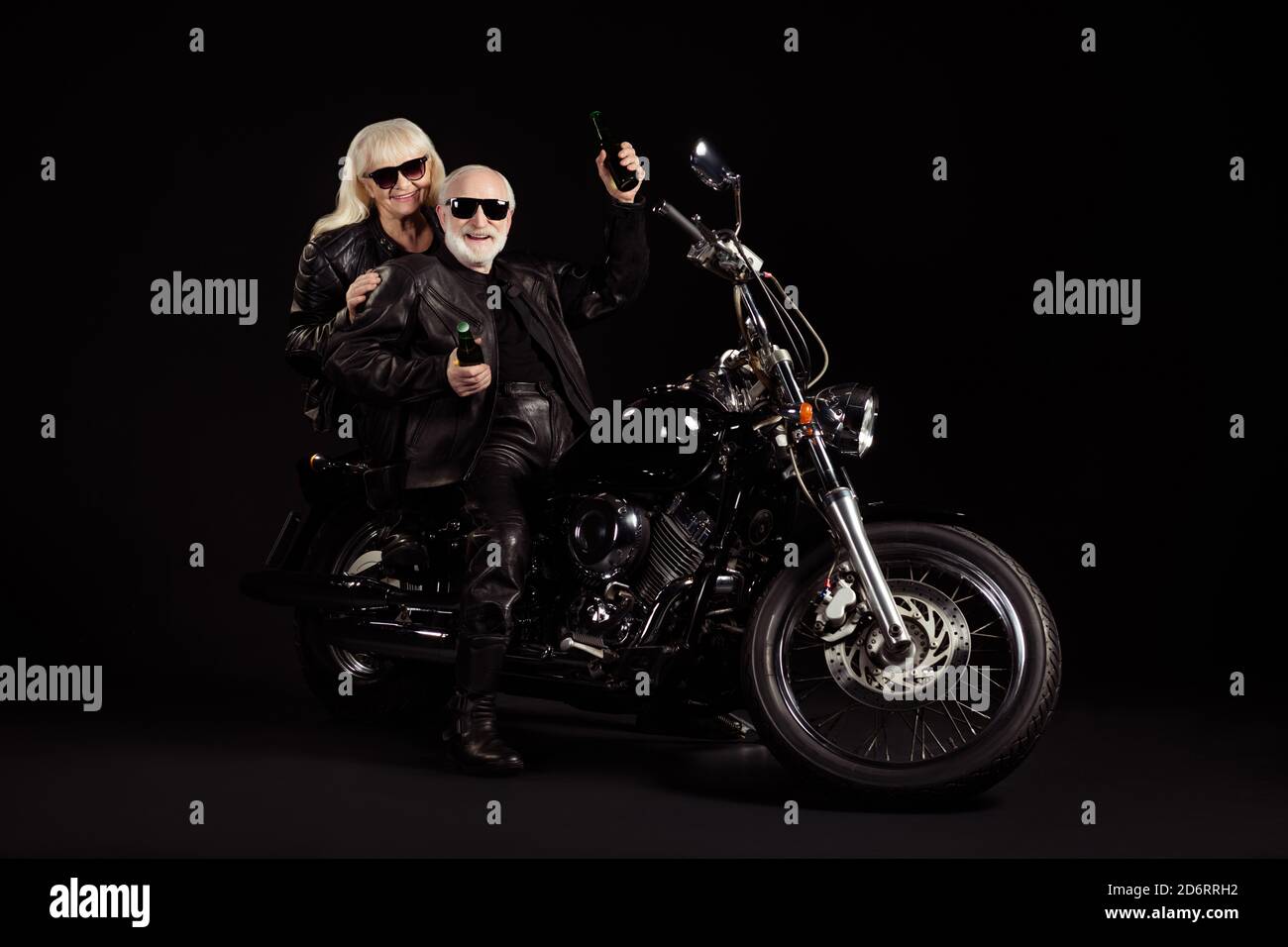 Portrait of his he her she nice attractive cheerful grey-haired ...