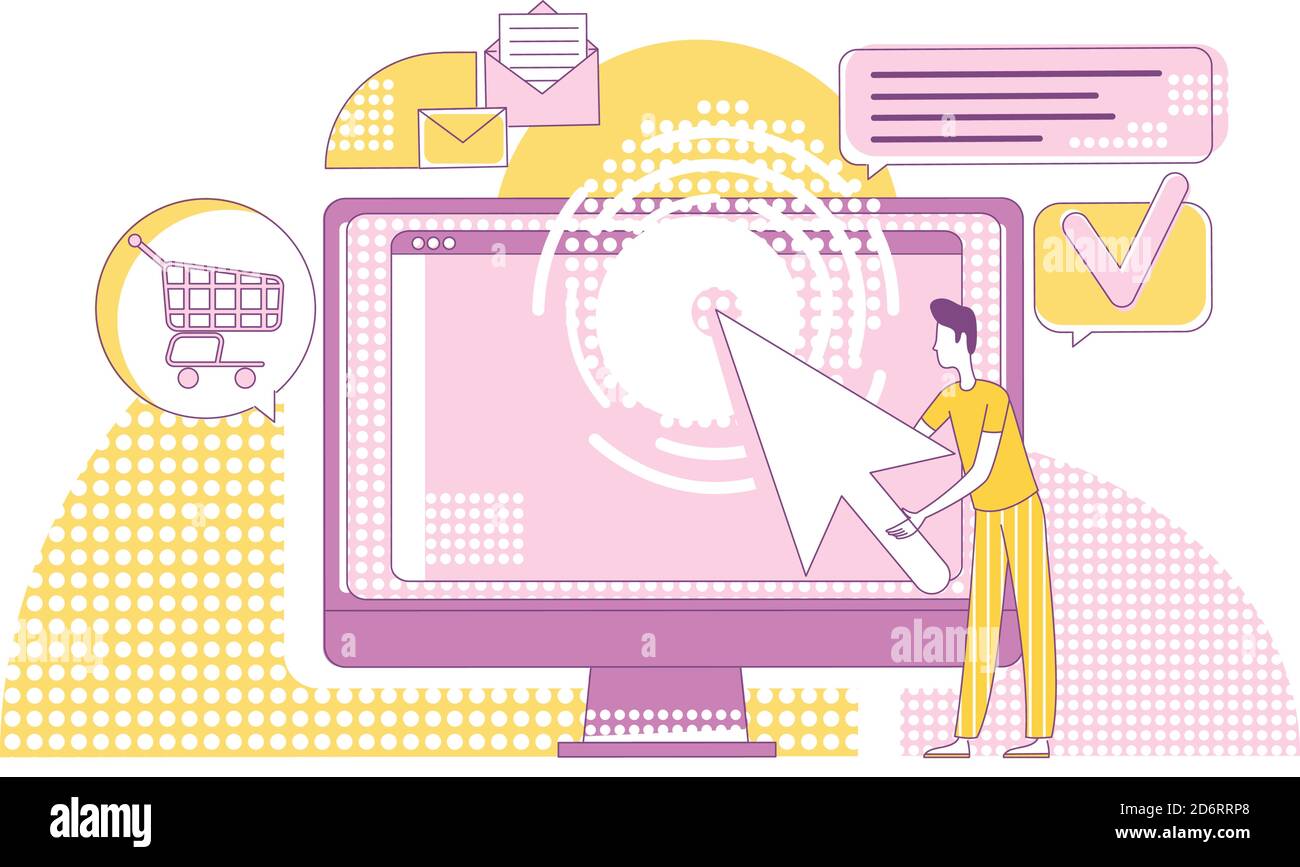 PPC marketing thin line concept vector illustration Stock Vector Image ...