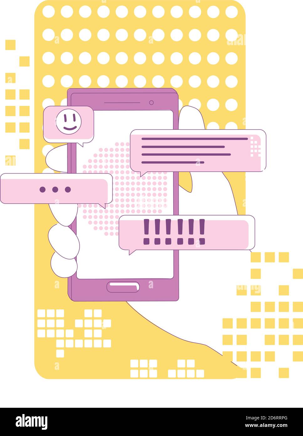 Instant messaging marketing thin line concept vector illustration Stock ...