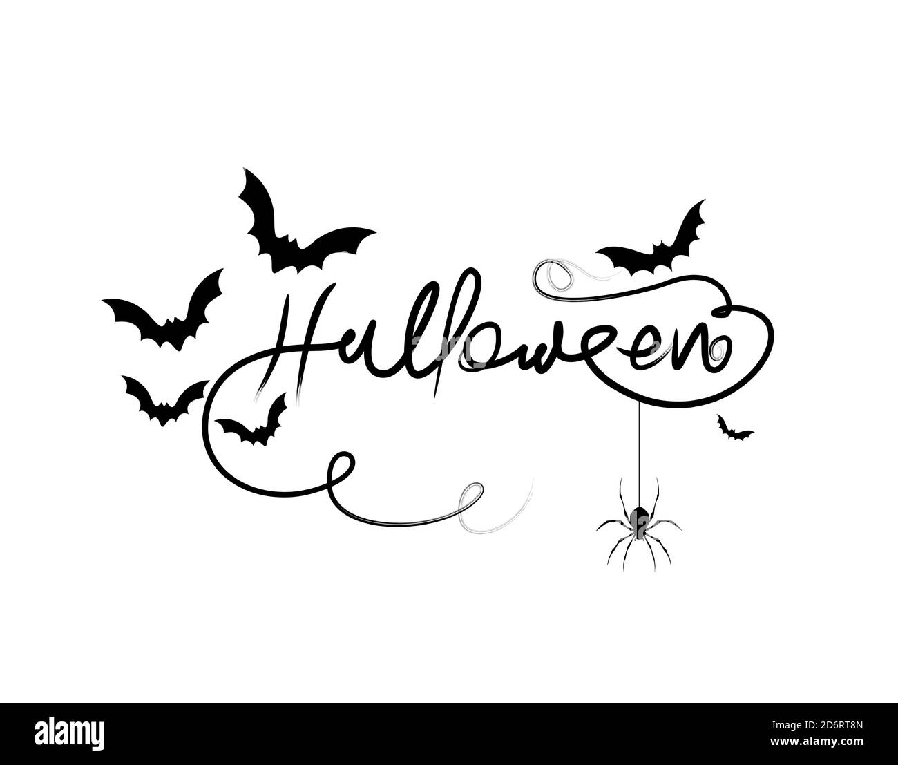 Halloween Lettering Text on black background in vector illustration ...