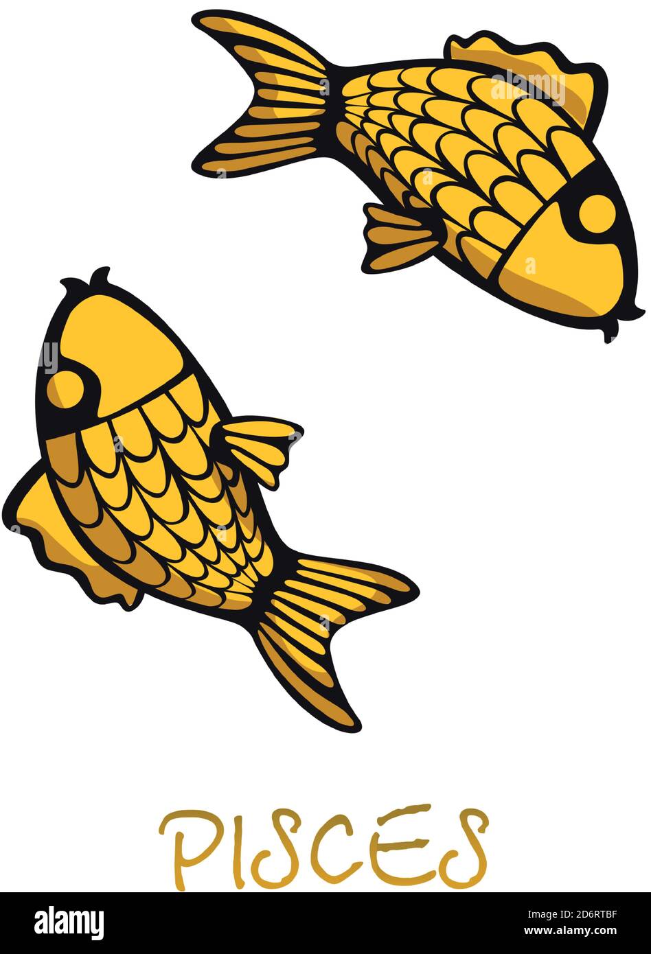 Pisces zodiac sign accessory flat cartoon vector illustration Stock ...