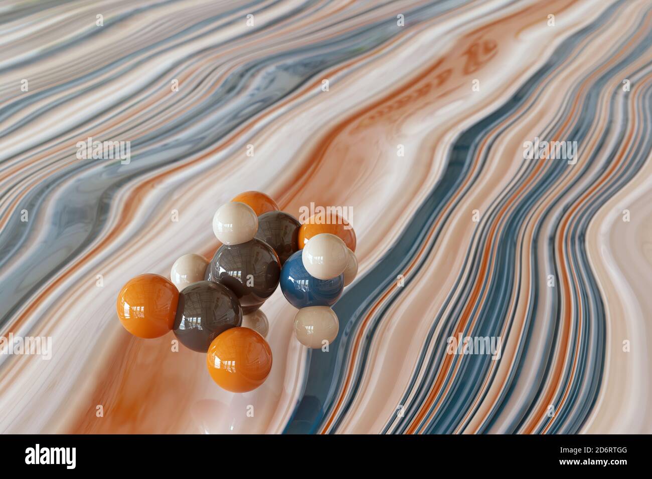 Aspartic acid (L-aspartic acid, Asp, D) amino acid molecule. 3D ...