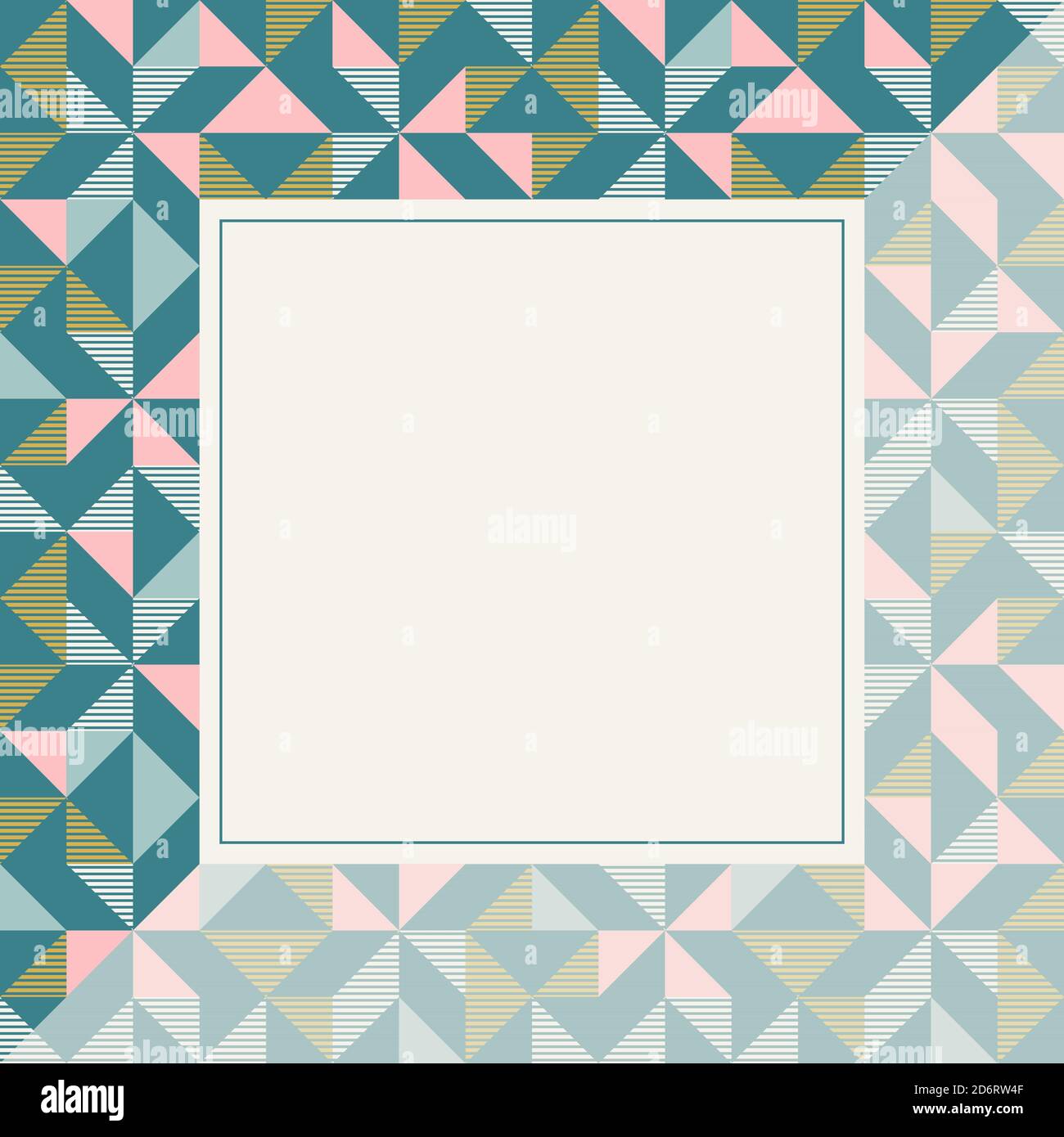 Square frame in retro colors. Abstract geometric background pattern ...