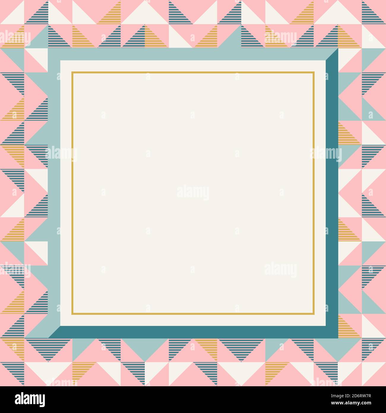 Square frame in retro colors. Abstract geometric background pattern ...