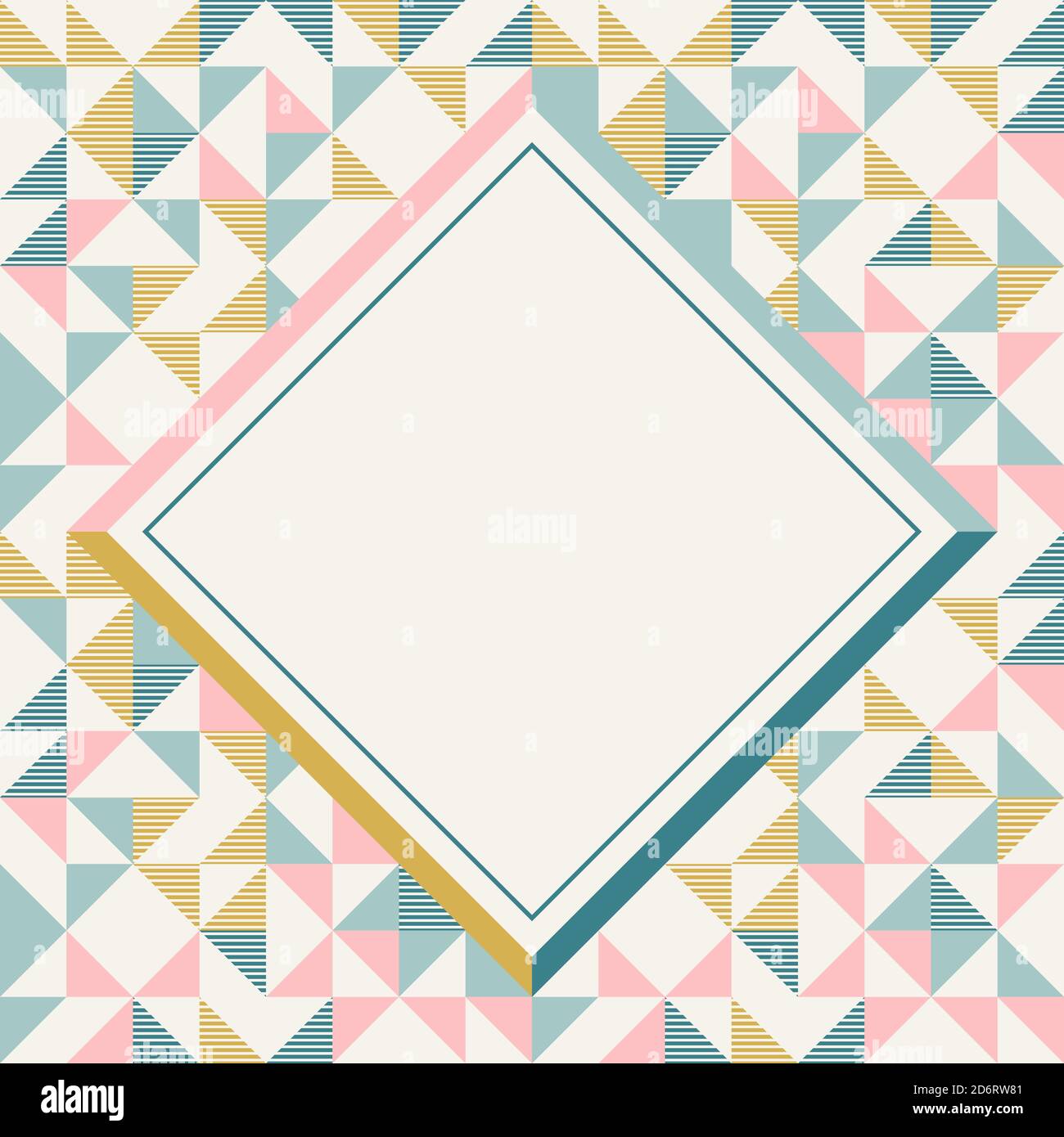 Square frame in retro colors. Abstract geometric background pattern ...