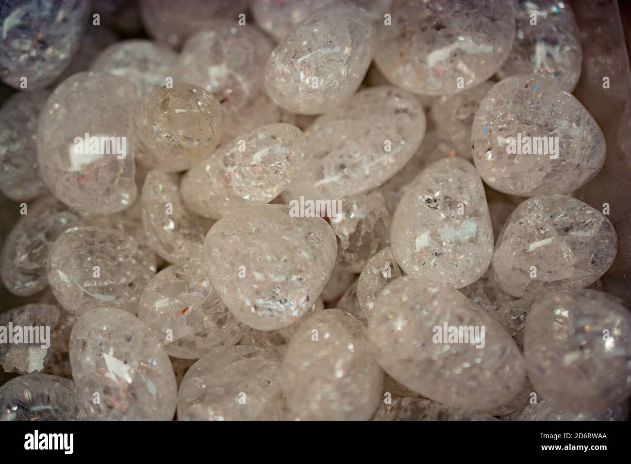 crystallized quartz (rock-crystal) gem stone as natural mineral rock ...