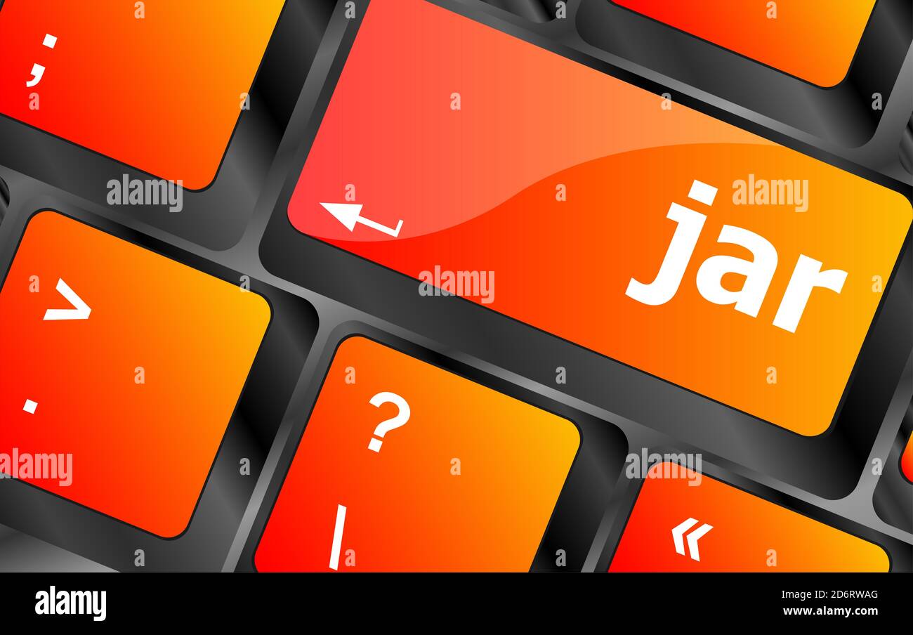 jar word on computer keyboard pc key Stock Photo - Alamy