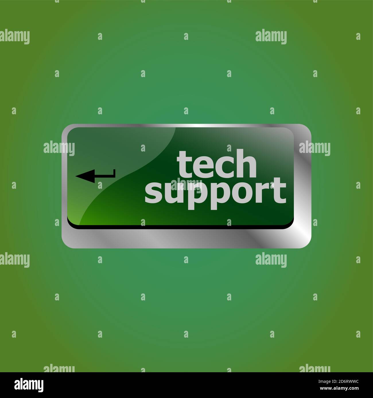 Personal computer keyboard with key tech support Stock Photo - Alamy