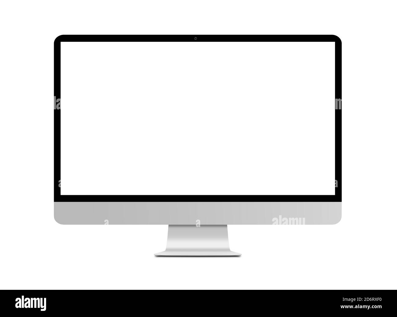 Computer monitor or desktop pc with white screen. Isolated on white ...