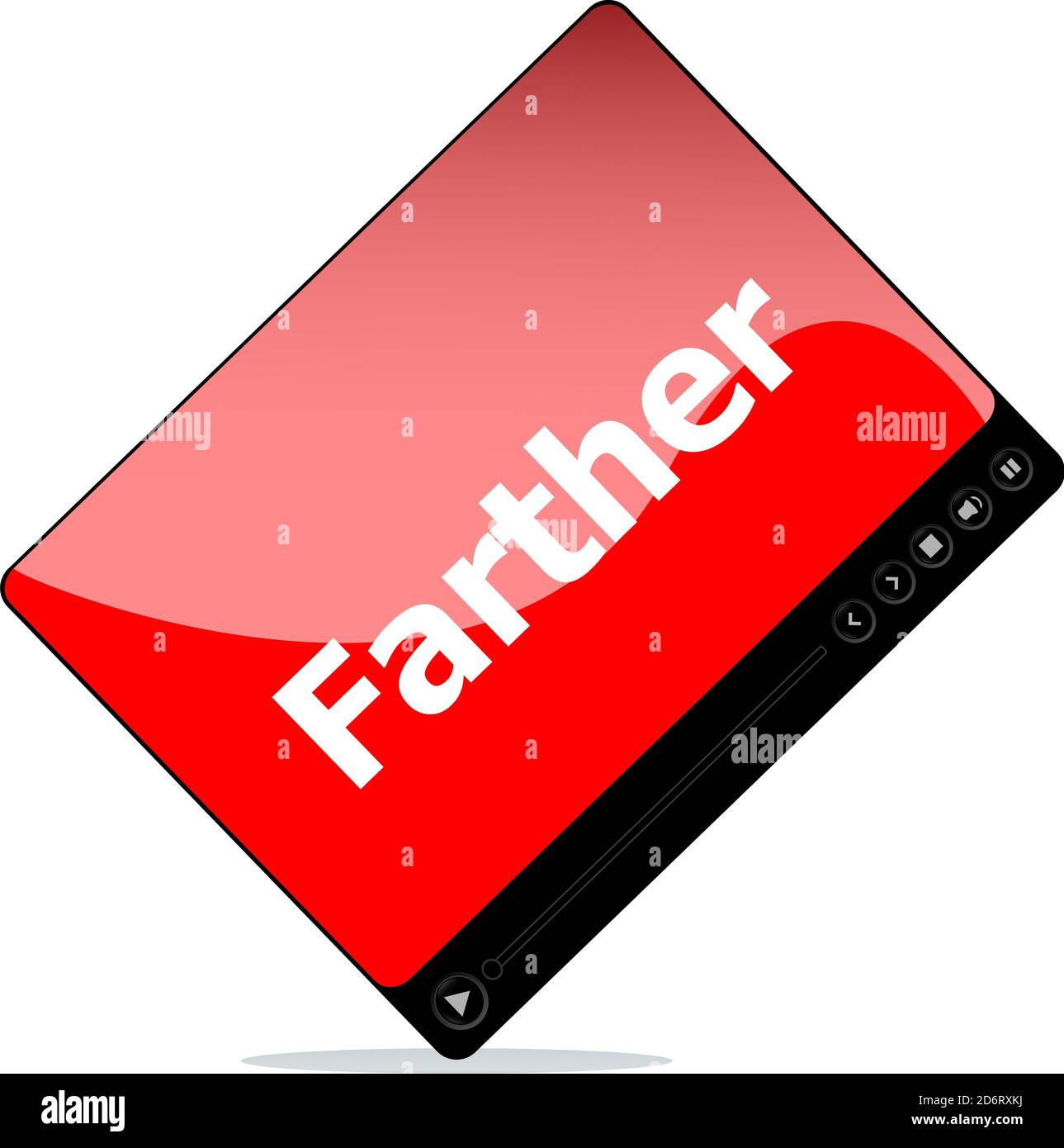 Social media concept: media player interface with farther word Stock ...