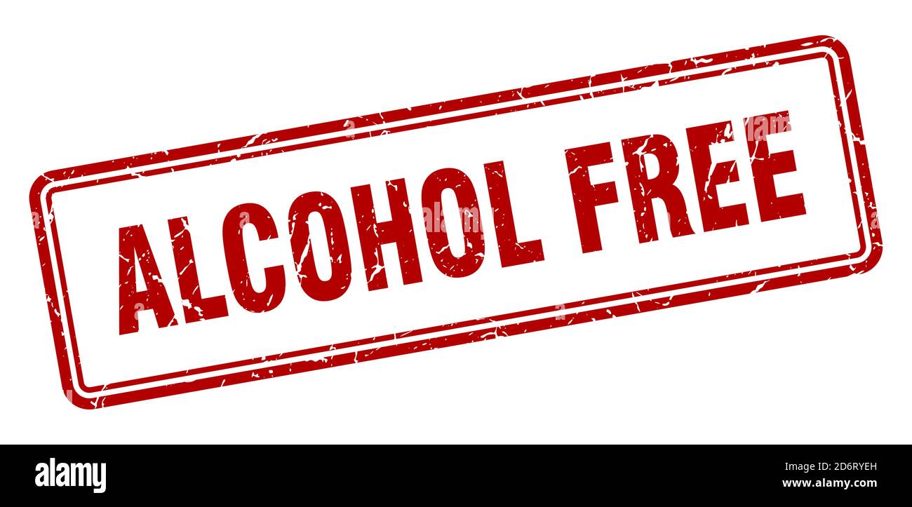 alcohol free stamp. square grunge sign isolated on white background ...