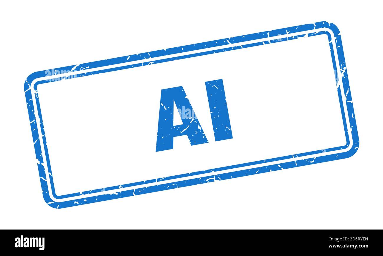 ai stamp. square grunge sign isolated on white background Stock Vector Image & Art - Alamy