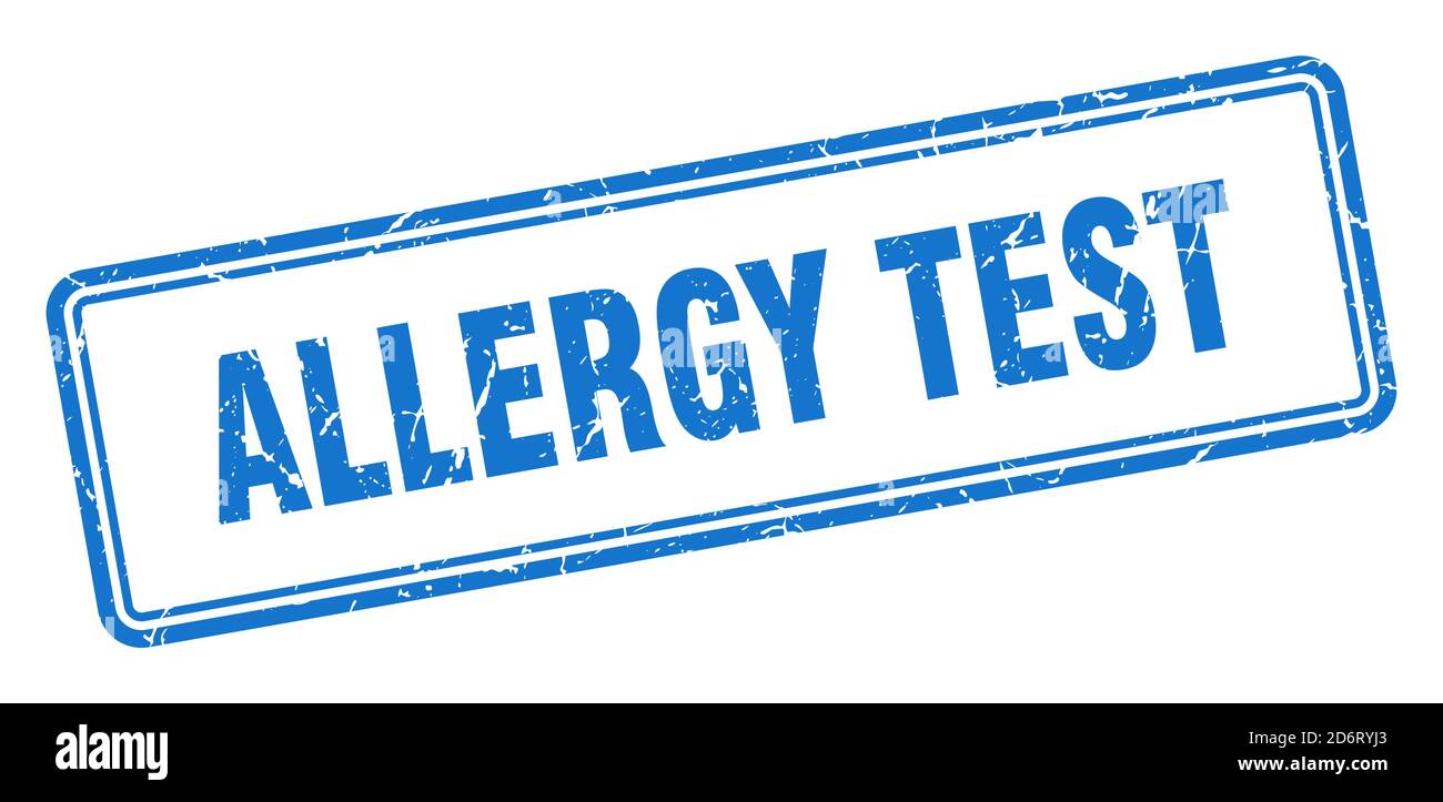 allergy test stamp. square grunge sign isolated on white background ...
