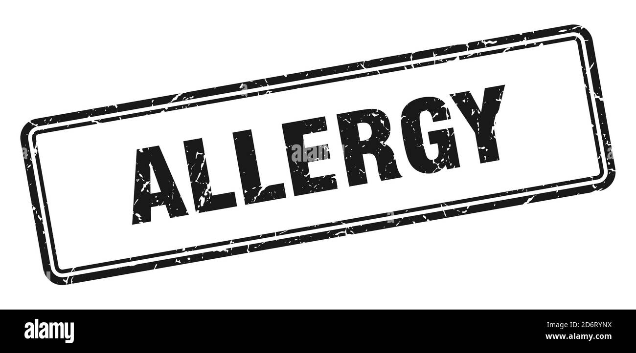allergy stamp. square grunge sign isolated on white background Stock ...