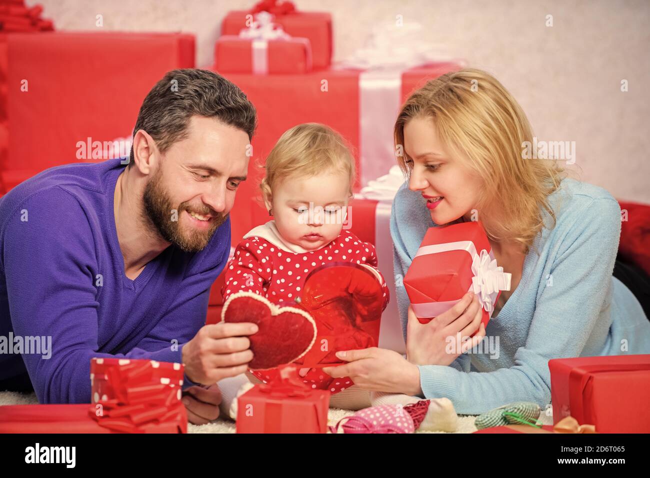 Couple in love and baby daughter. Valentines day concept. Together on ...