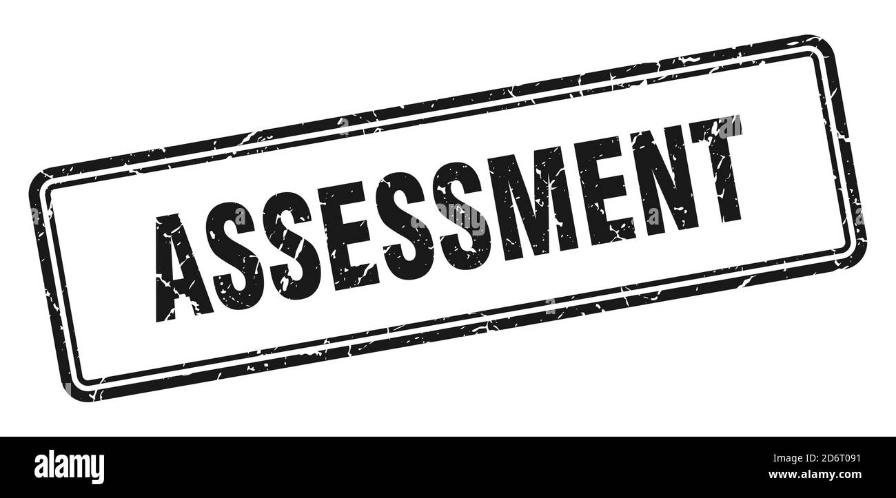assessment stamp. square grunge sign isolated on white background Stock ...