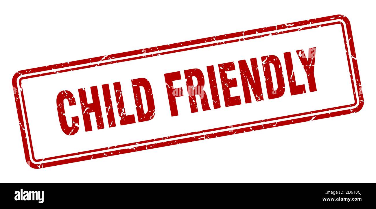 child friendly stamp. square grunge sign isolated on white background ...