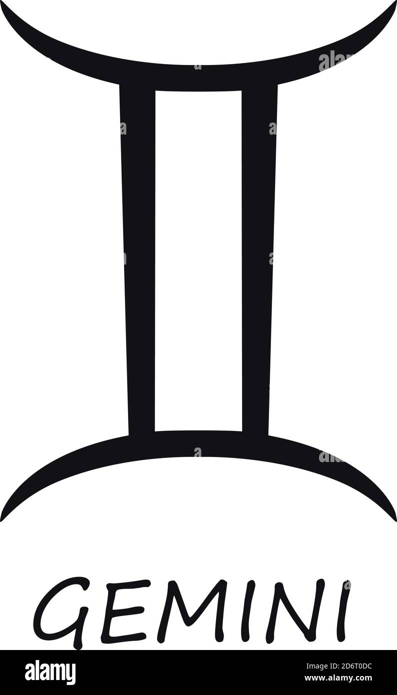 Gemini zodiac sign black vector illustration Stock Vector Image & Art ...