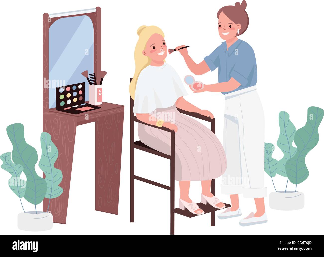 Make up flat color vector characters Stock Vector Image & Art - Alamy
