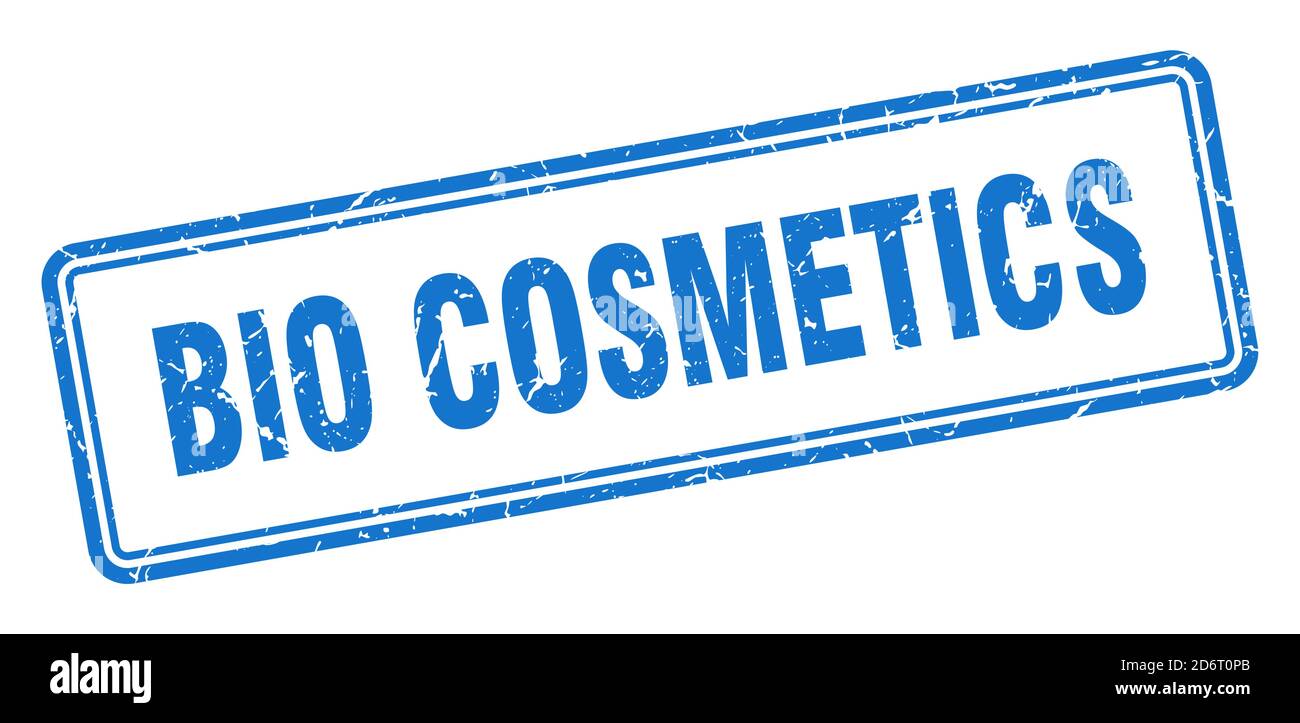 bio cosmetics stamp. square grunge sign isolated on white background ...