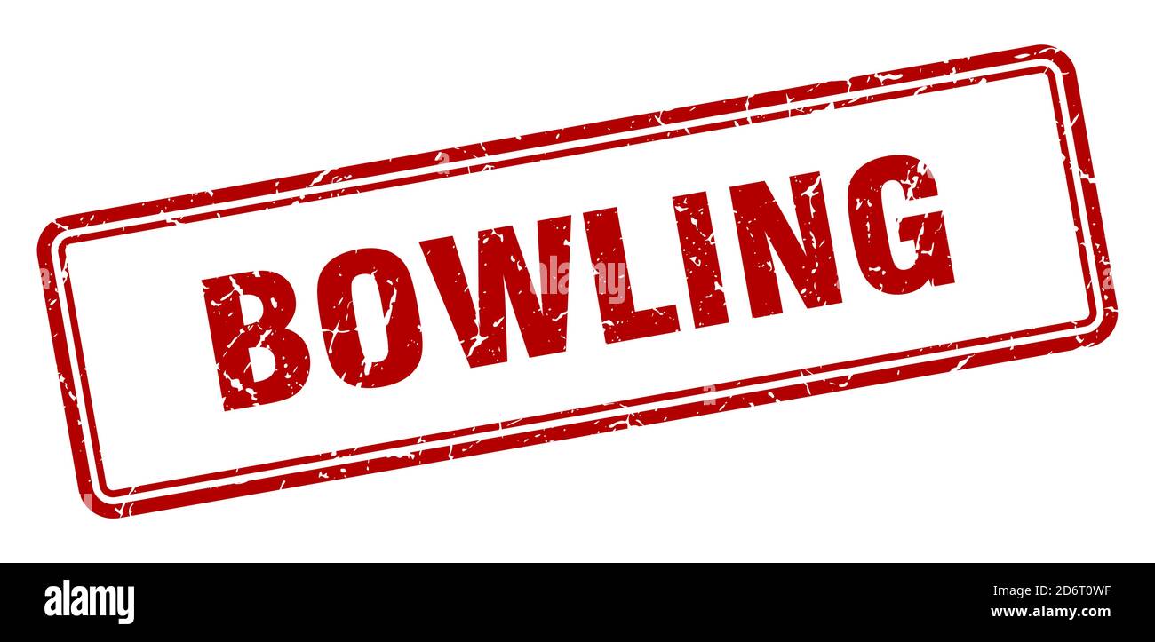 bowling stamp. square grunge sign isolated on white background Stock ...
