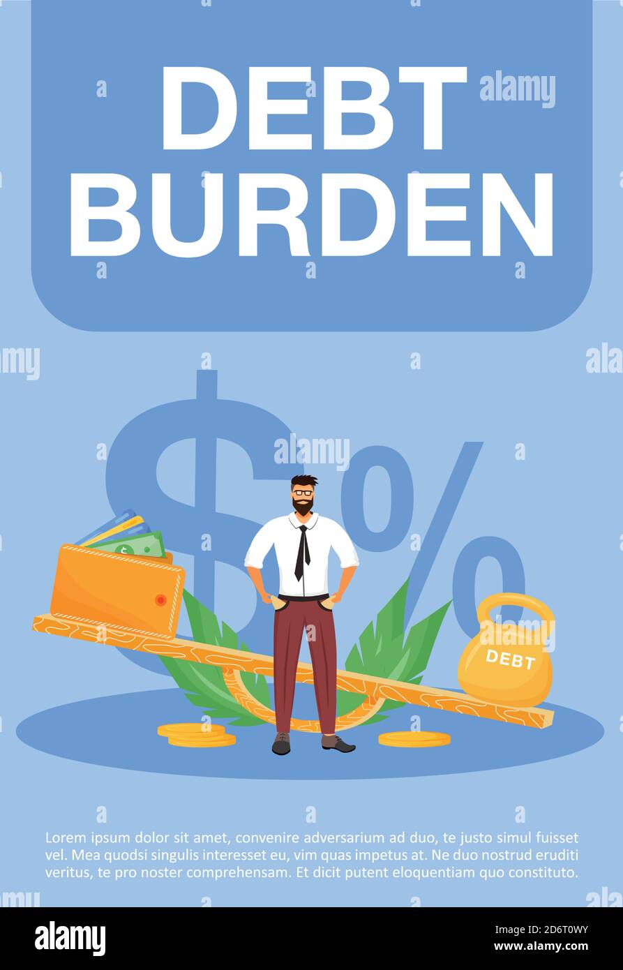 Debt burden poster flat vector template Stock Vector Image & Art - Alamy