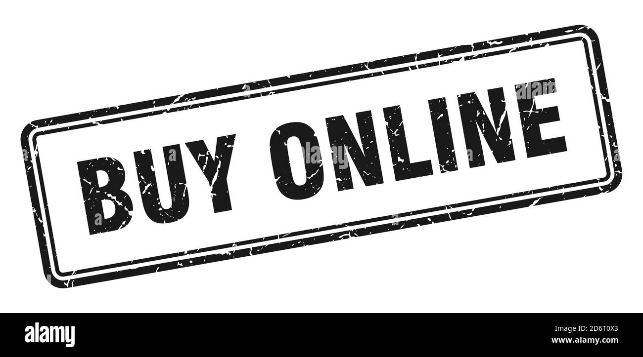 buy online stamp. square grunge sign isolated on white background Stock ...