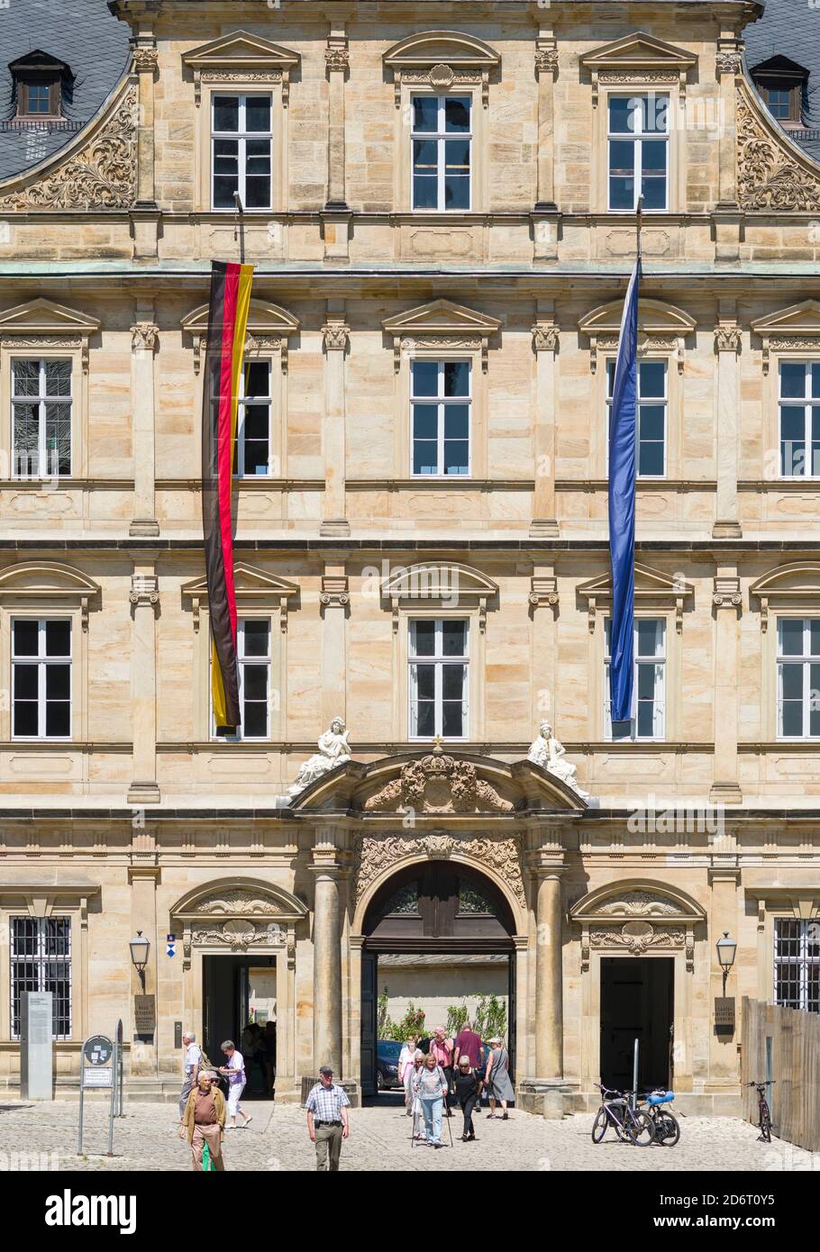 Entrance to the palace (Neue Residenz) and State Gallery. Cathedral St ...