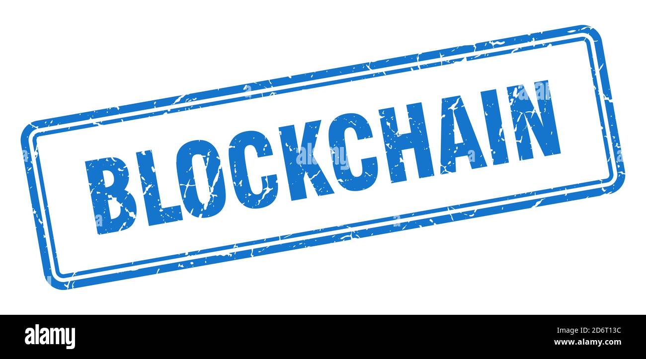 blockchain stamp. square grunge sign isolated on white background Stock ...