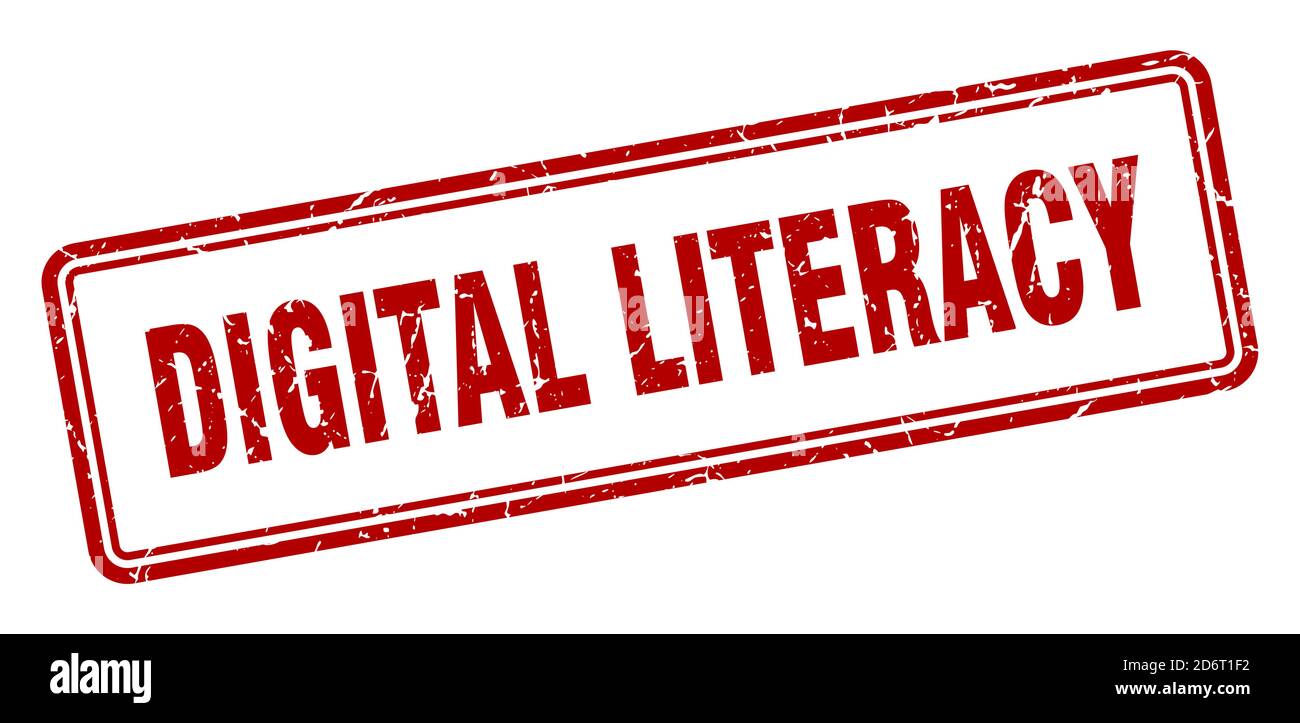 digital literacy stamp. square grunge sign isolated on white background ...