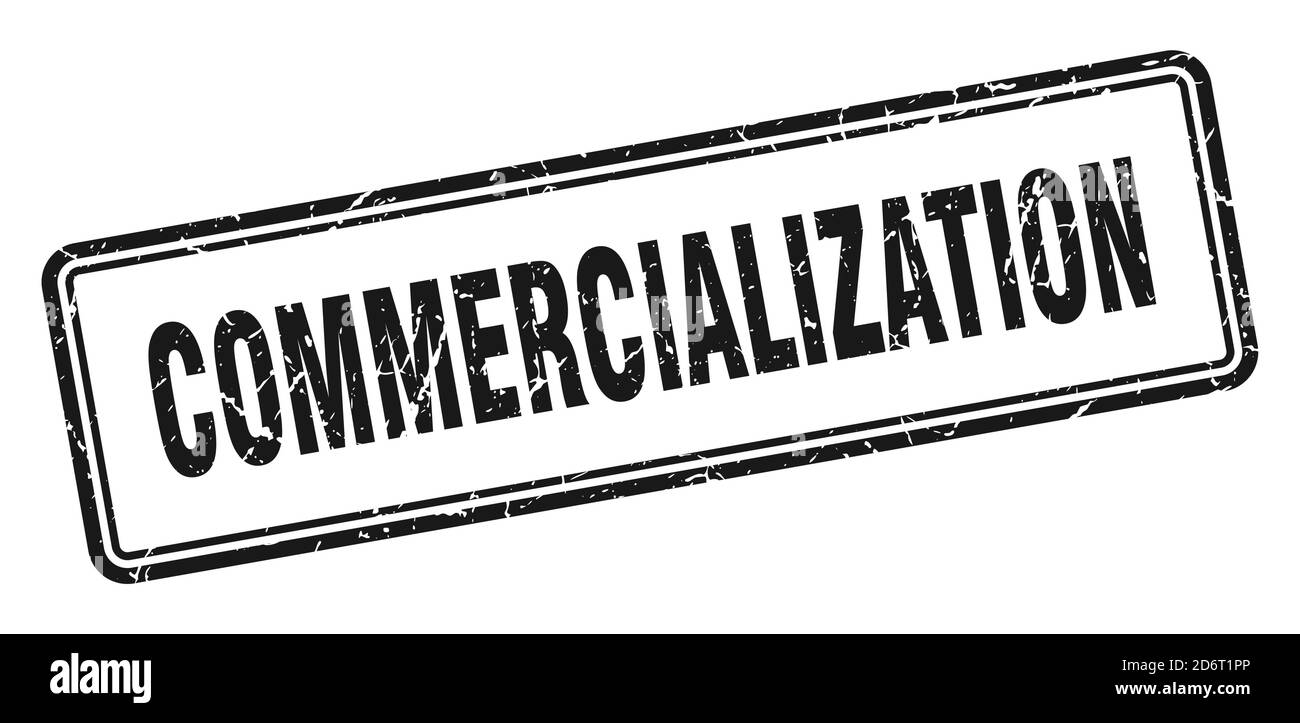 commercialization stamp. square grunge sign isolated on white ...