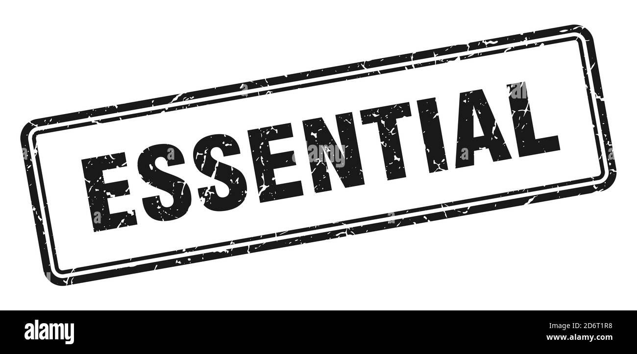 essential stamp. square grunge sign isolated on white background Stock ...
